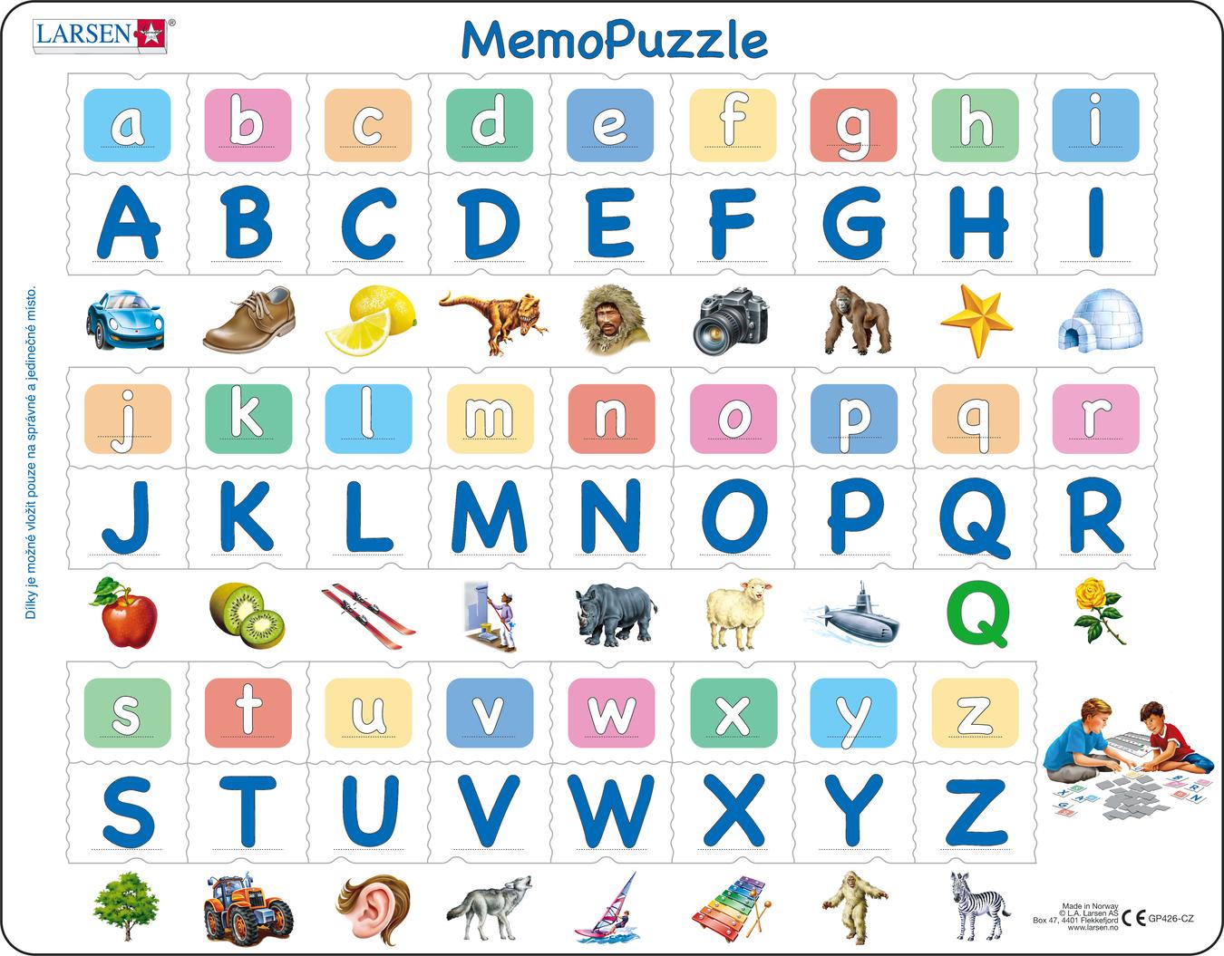 GP426 - MemoPuzzle: The Alphabet with 26 Upper and Lower Case Letters ...