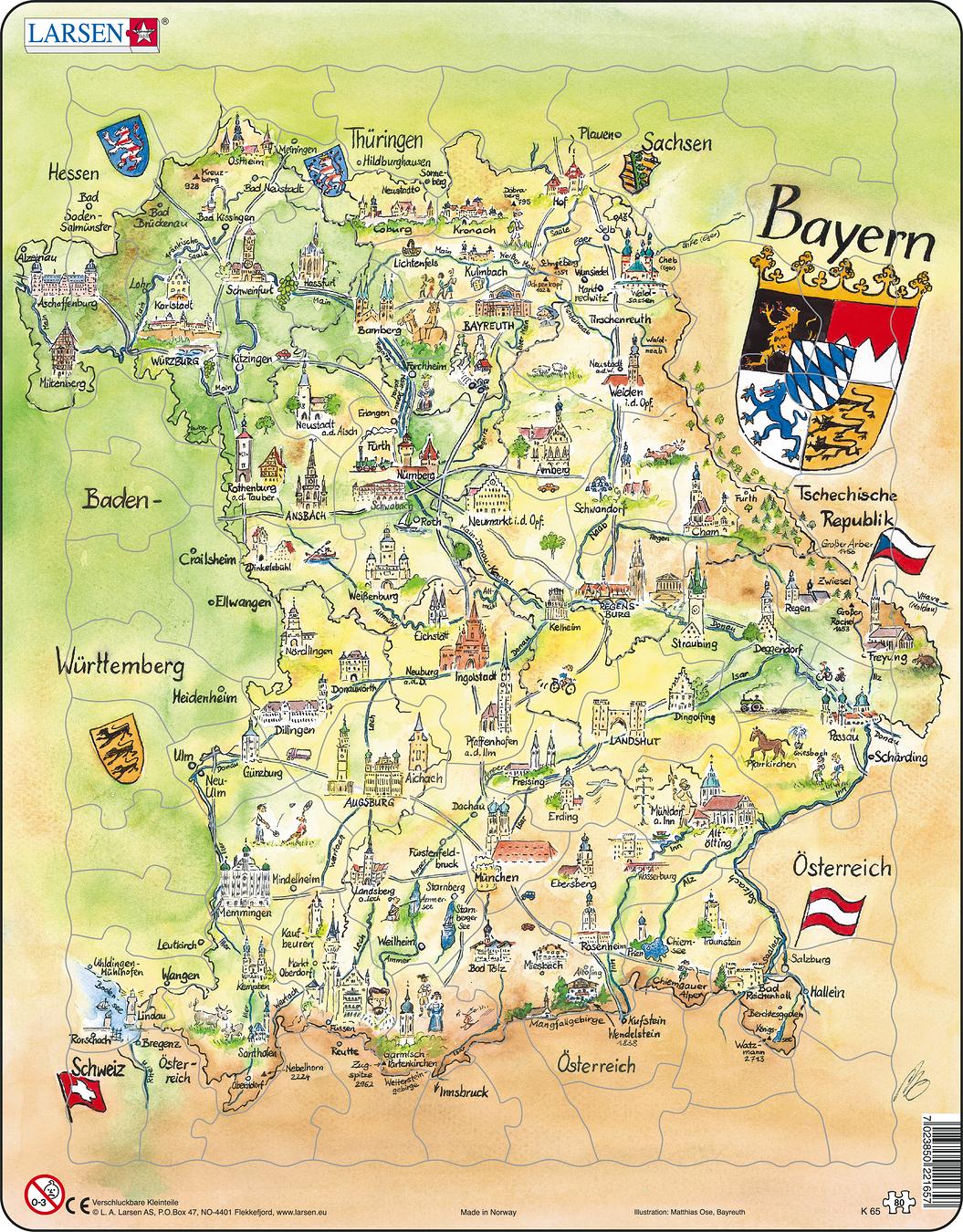 map of bavaria with cities
