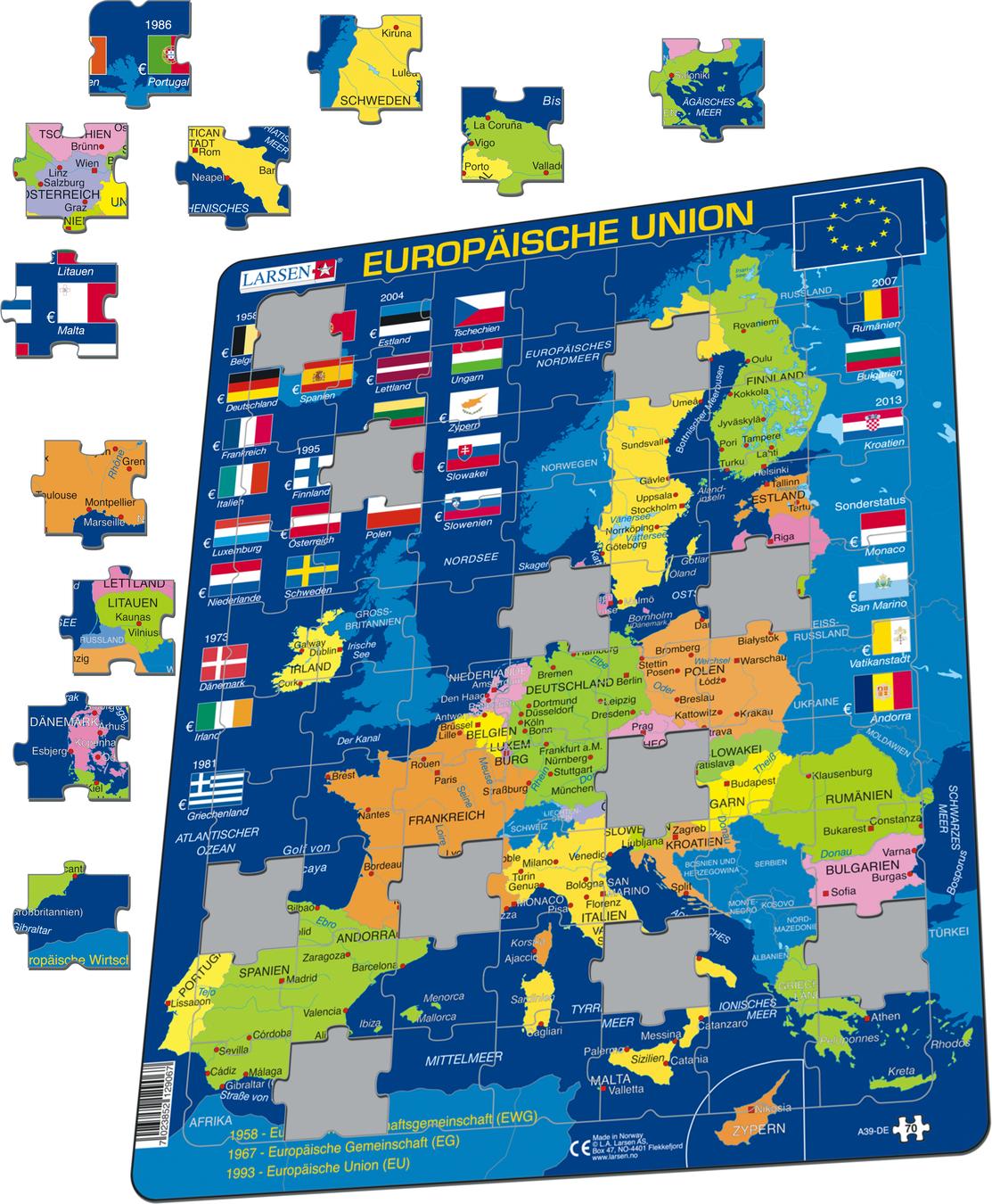 A39 - Den europeiske union (EU) :: Kart over verden og regioner ...