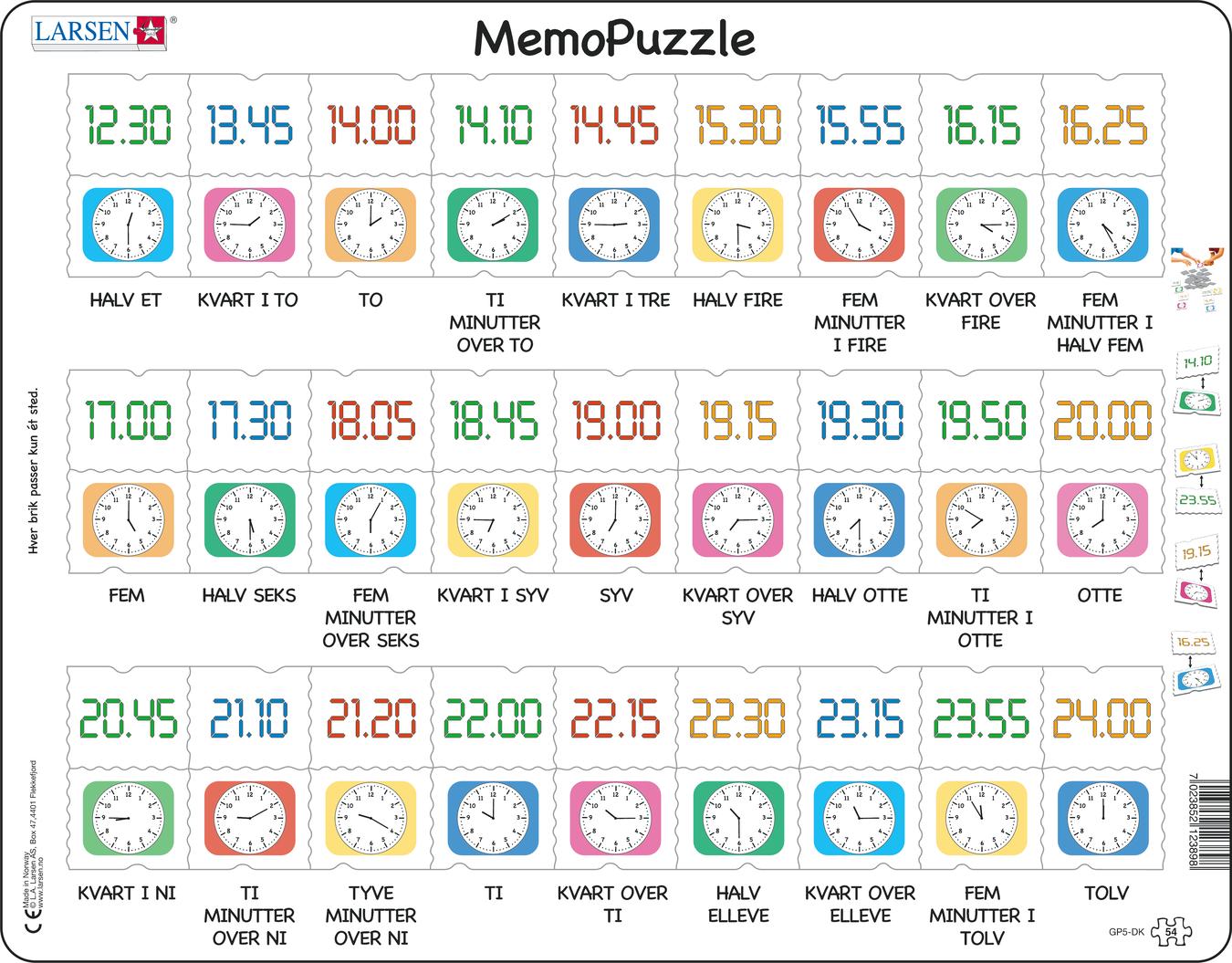 GP5 - MemoPuzzle: Learn the Clock :: Science and facts :: Puzzles ...