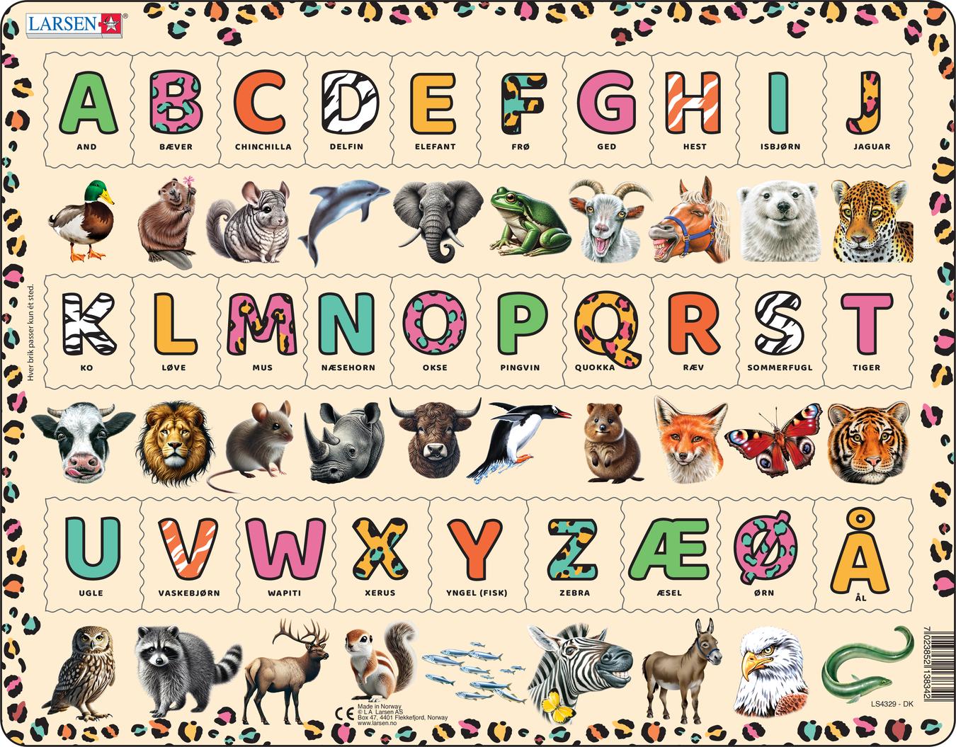 LS4329 - Animal Alphabet :: Reading :: Puzzles :: Larsen Puzzles