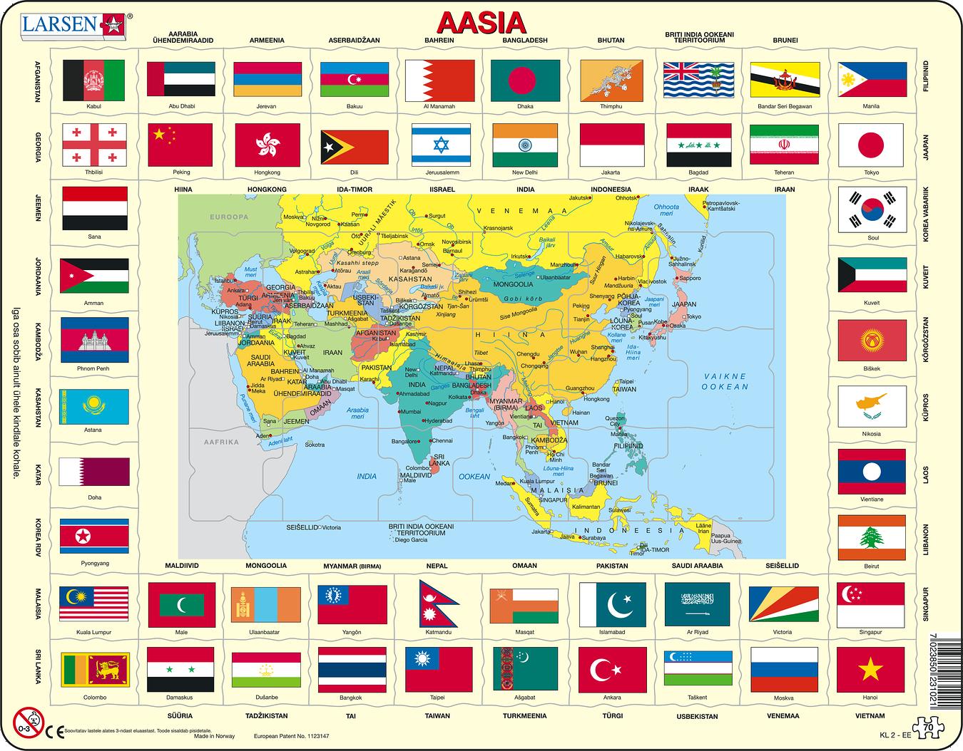 KL2 - Map/Flag - Asia :: Maps of the world and regions :: Puzzles ...