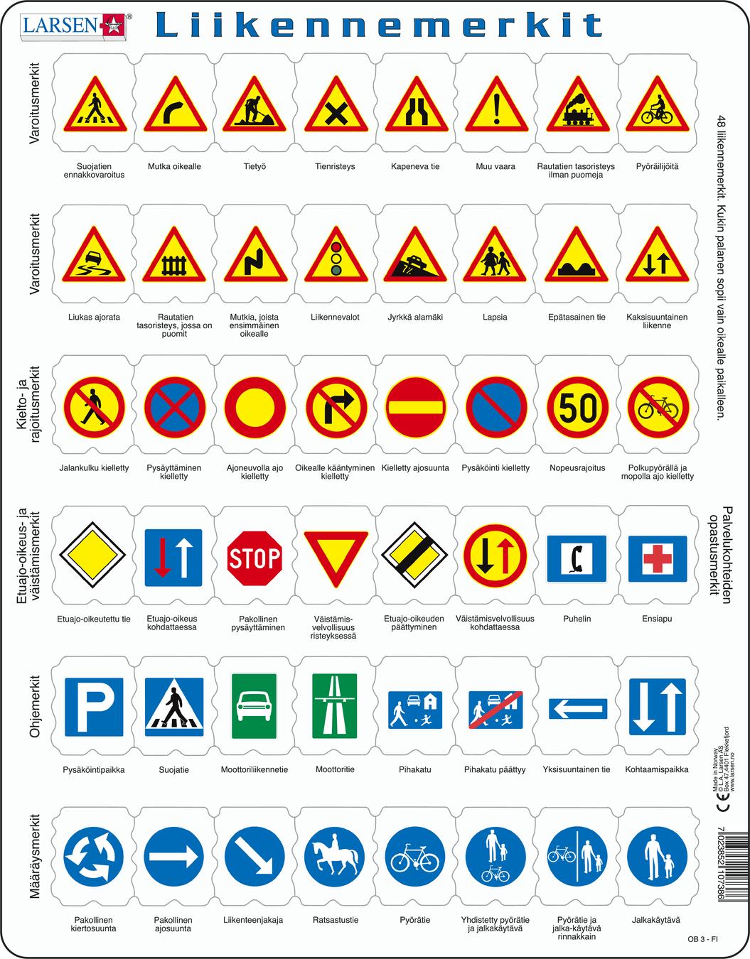 OB3 - Traffic Sign :: Science and facts :: Puzzles :: Larsen Puzzles