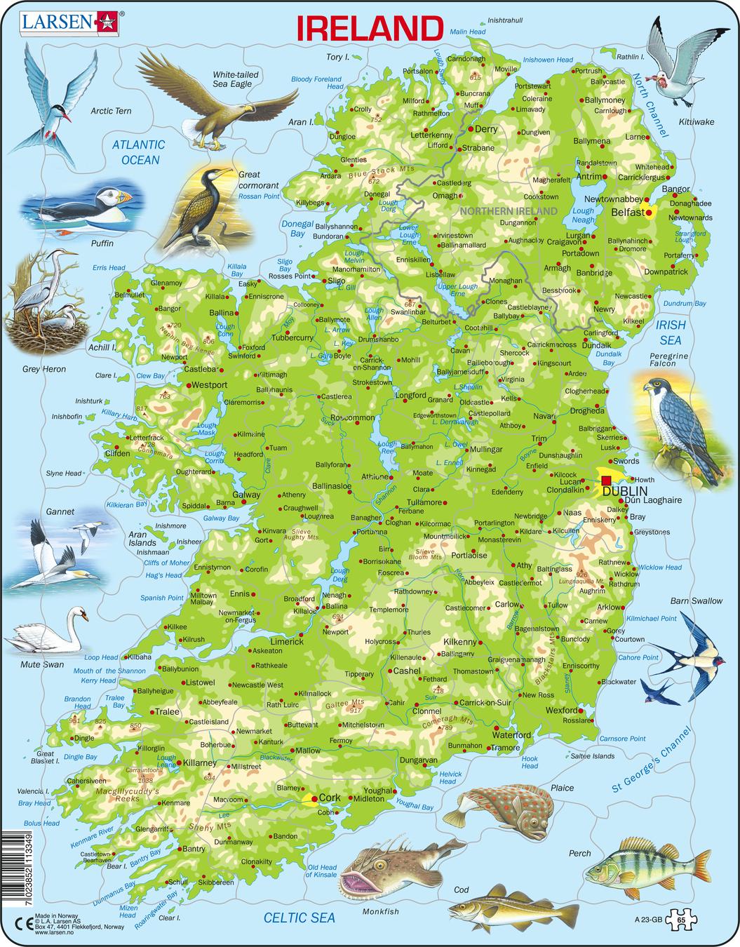 A23 - Ireland Topographic Map :: Maps of countries :: Puzzles :: Larsen ...