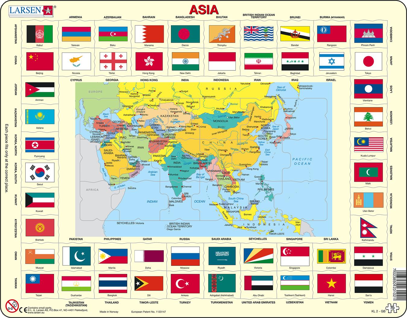 KL2 - Map/Flag - Asia :: Maps of the world and regions :: Puzzles ...