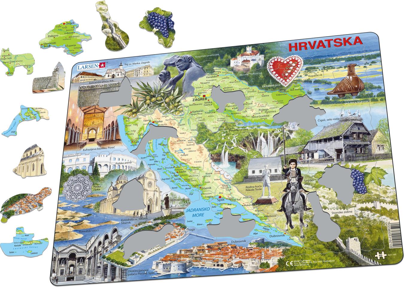A21 - Croatia Attractions :: Maps of countries :: Puzzles :: Larsen Puzzles