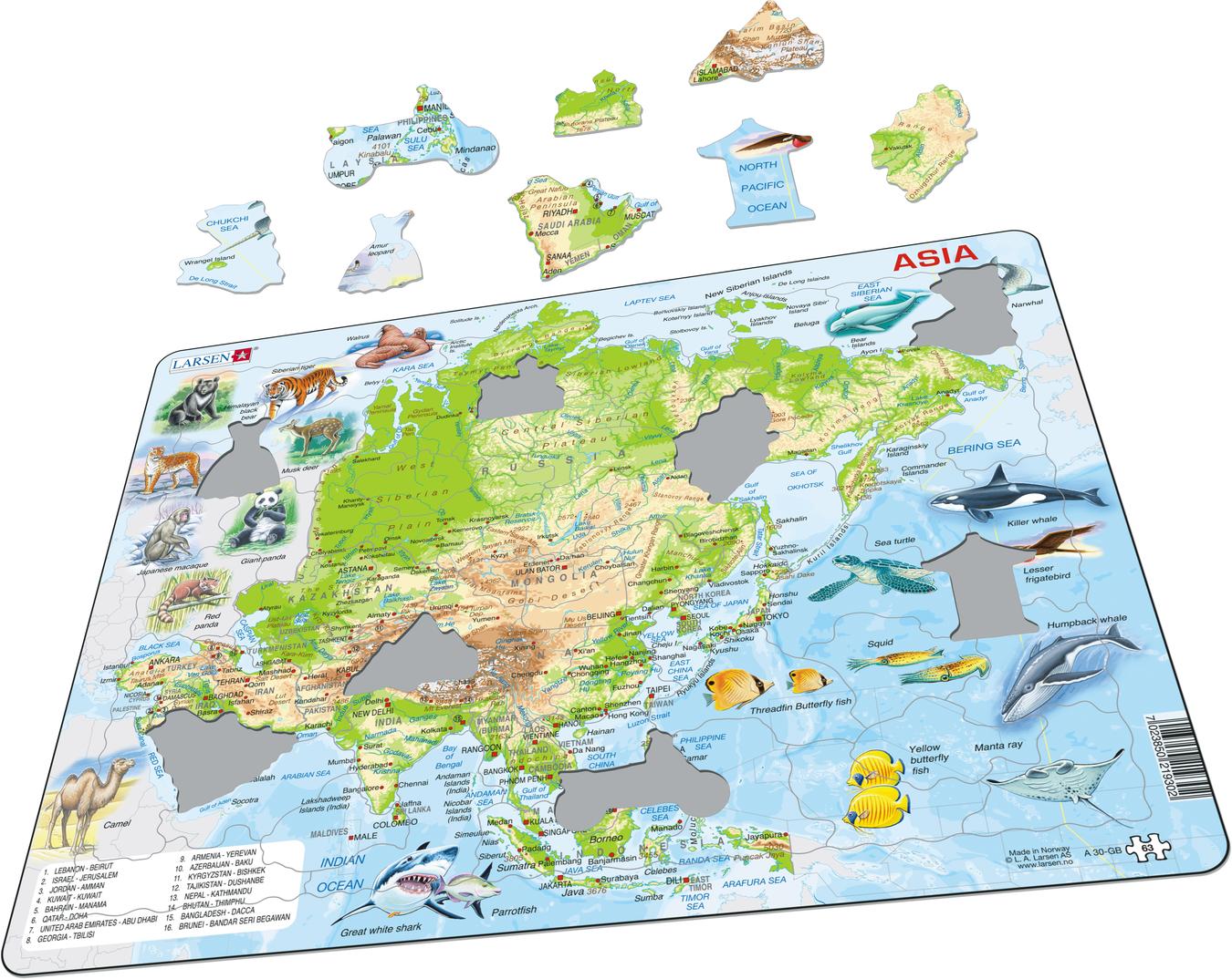 A30 - Asia Topographic Map :: Maps of the world and regions :: Puzzles ...