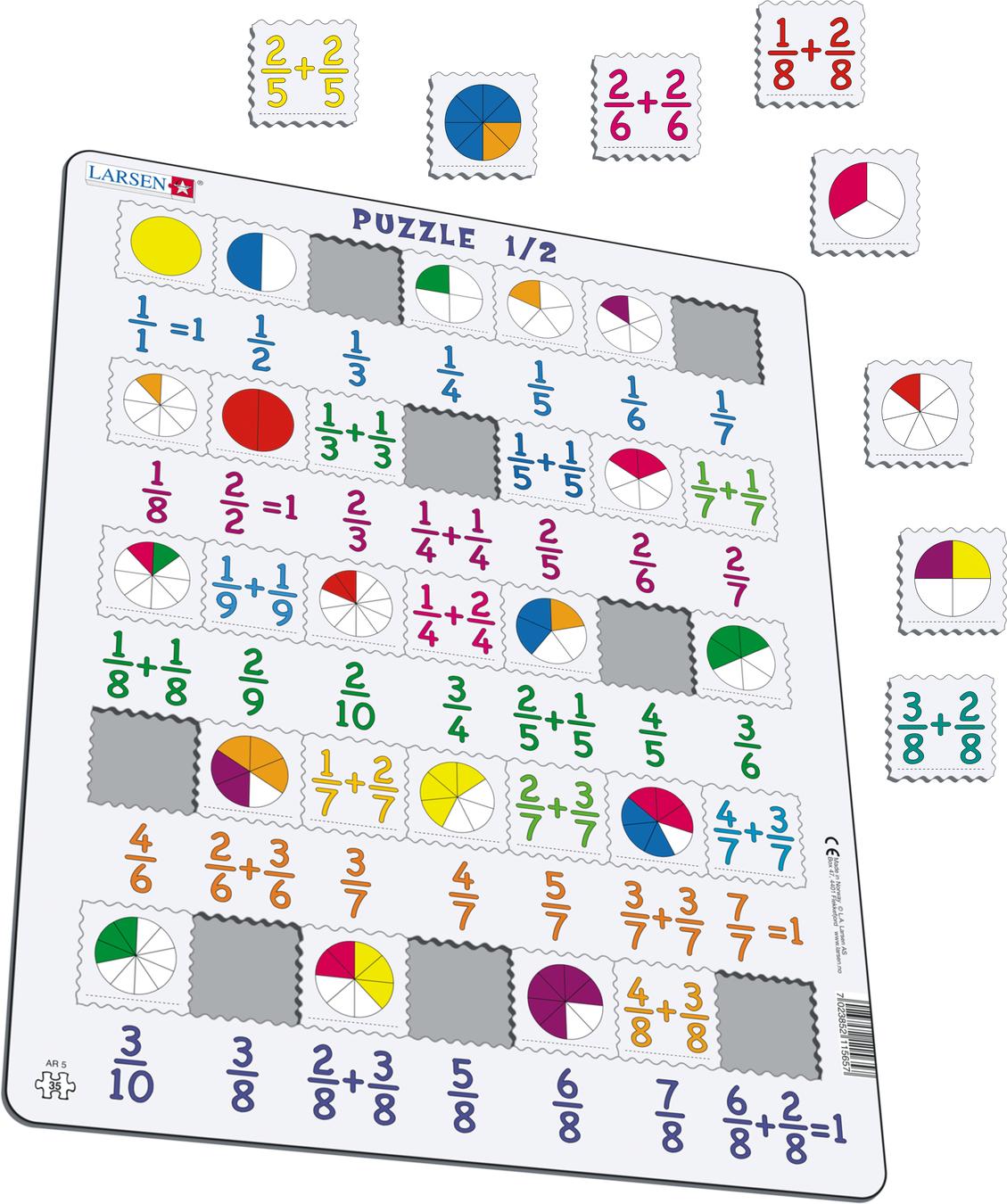 AR5 - Math Puzzle: Fractions :: Math :: Puzzles :: Larsen Puzzles