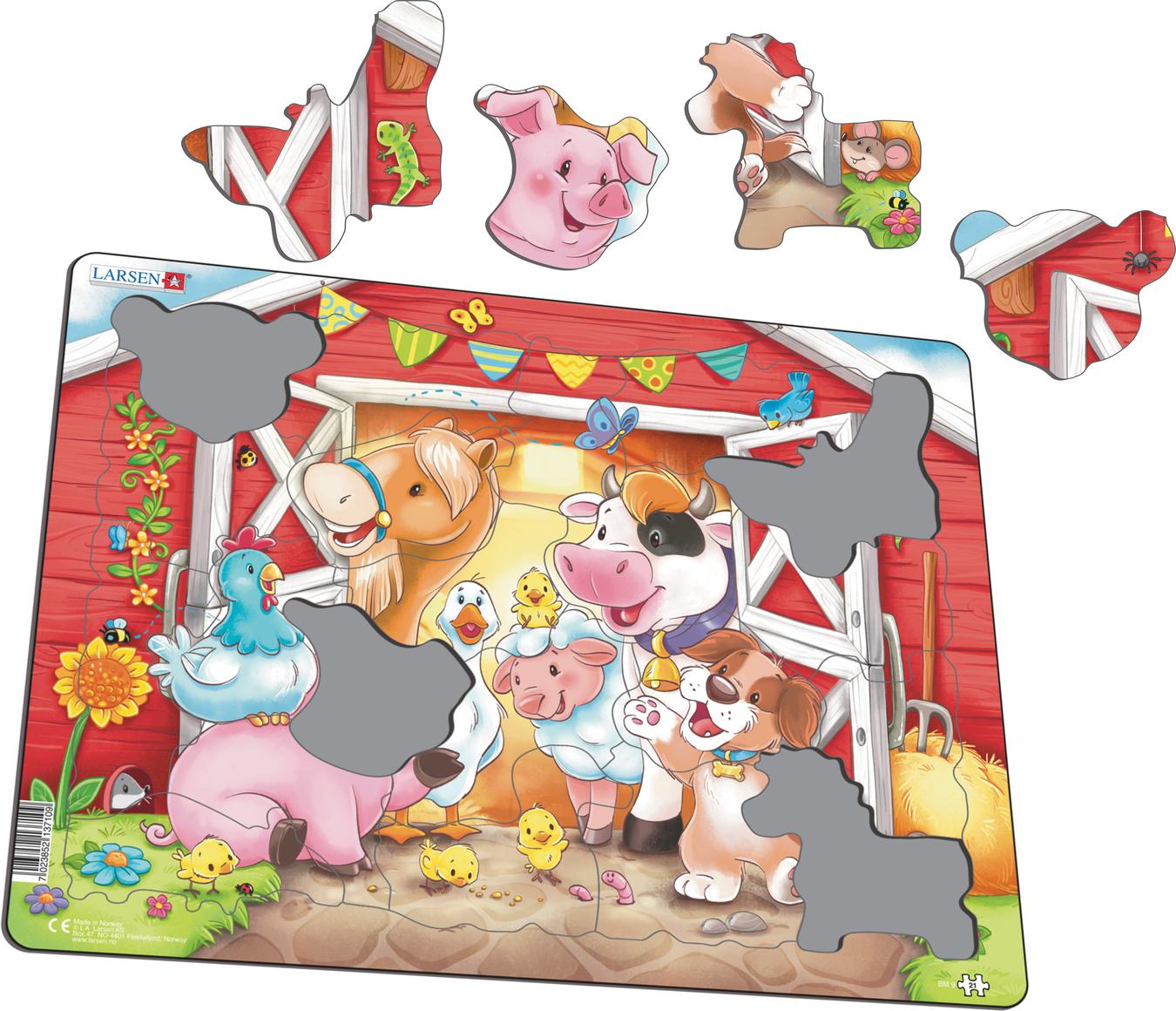 BM9 - Cute Animals in the Barn :: Animals :: Puzzles :: Larsen Puzzles