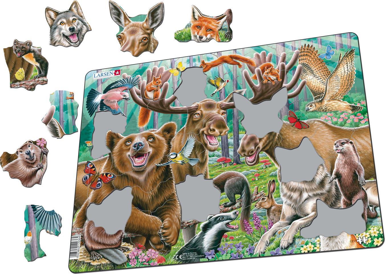 CZ2 - Happy Forest Selfie :: Animals :: Puzzles :: Larsen Puzzles