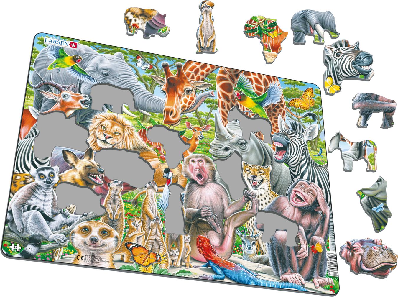 CZ3 - Selfie - Happy African animals :: Animals :: Puzzles :: Larsen ...