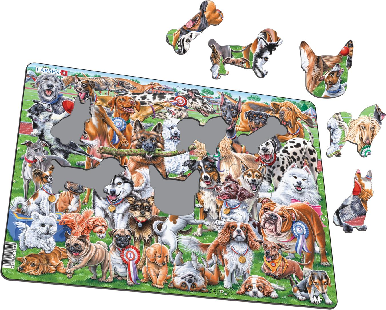 CZ6 - Cute and playful dogs :: Animals :: Puzzles :: Larsen Puzzles