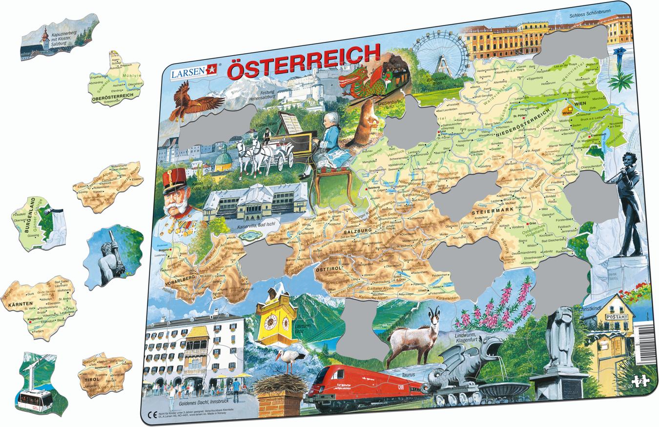 K20 - Austria (physical) :: Maps of countries :: Puzzles :: Larsen Puzzles