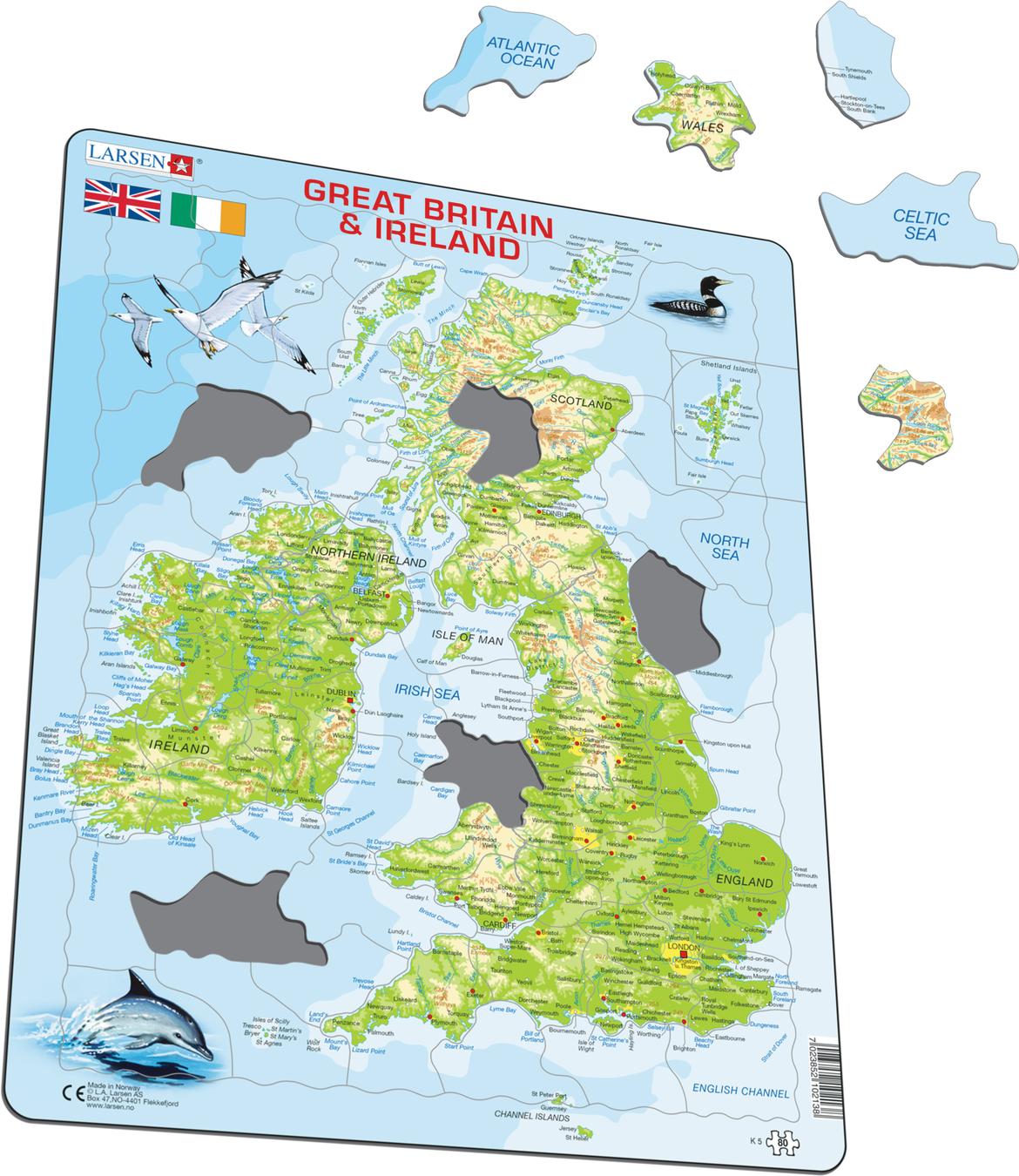 K5 - Great Britain & Ireland Topographic Map :: Maps of countries ...