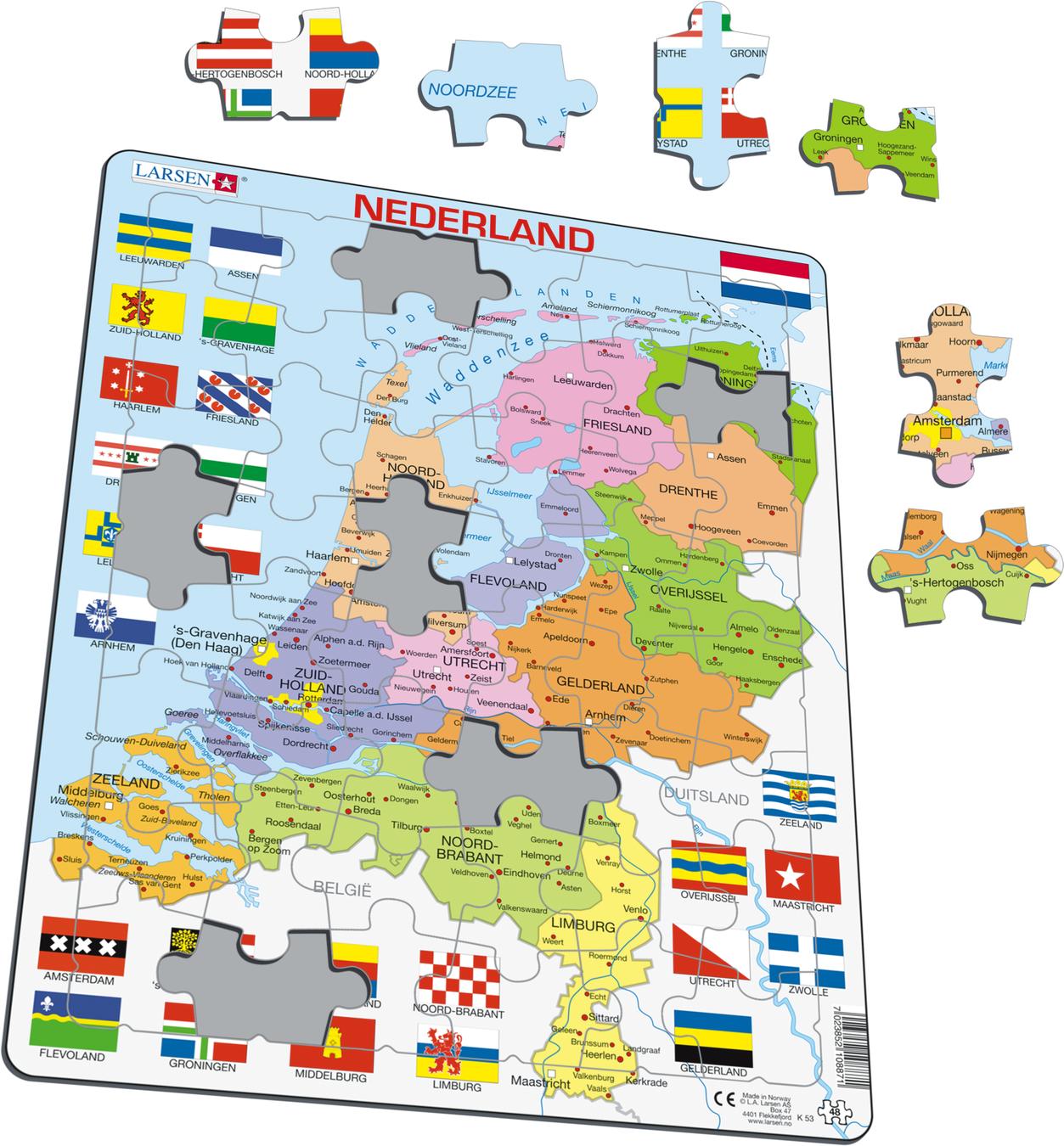 K53 - Netherlands, Political Map :: Maps of countries :: Puzzles ...