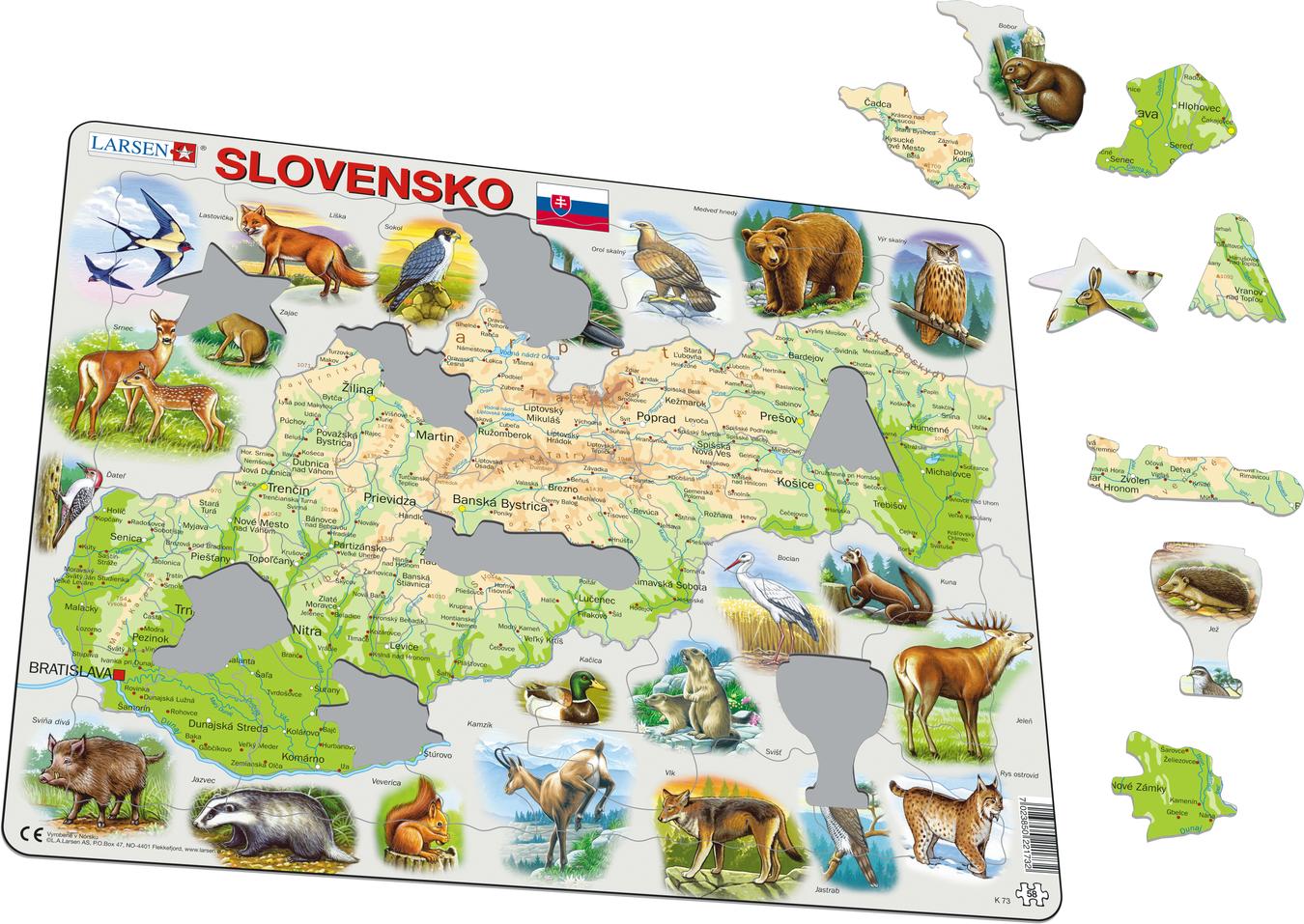 K73 - Slovakia Physical with Animals :: Maps of countries :: Puzzles ...