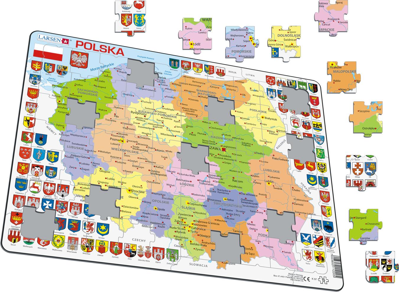 K97 - Poland Political Map :: Maps of countries :: Puzzles :: Larsen ...