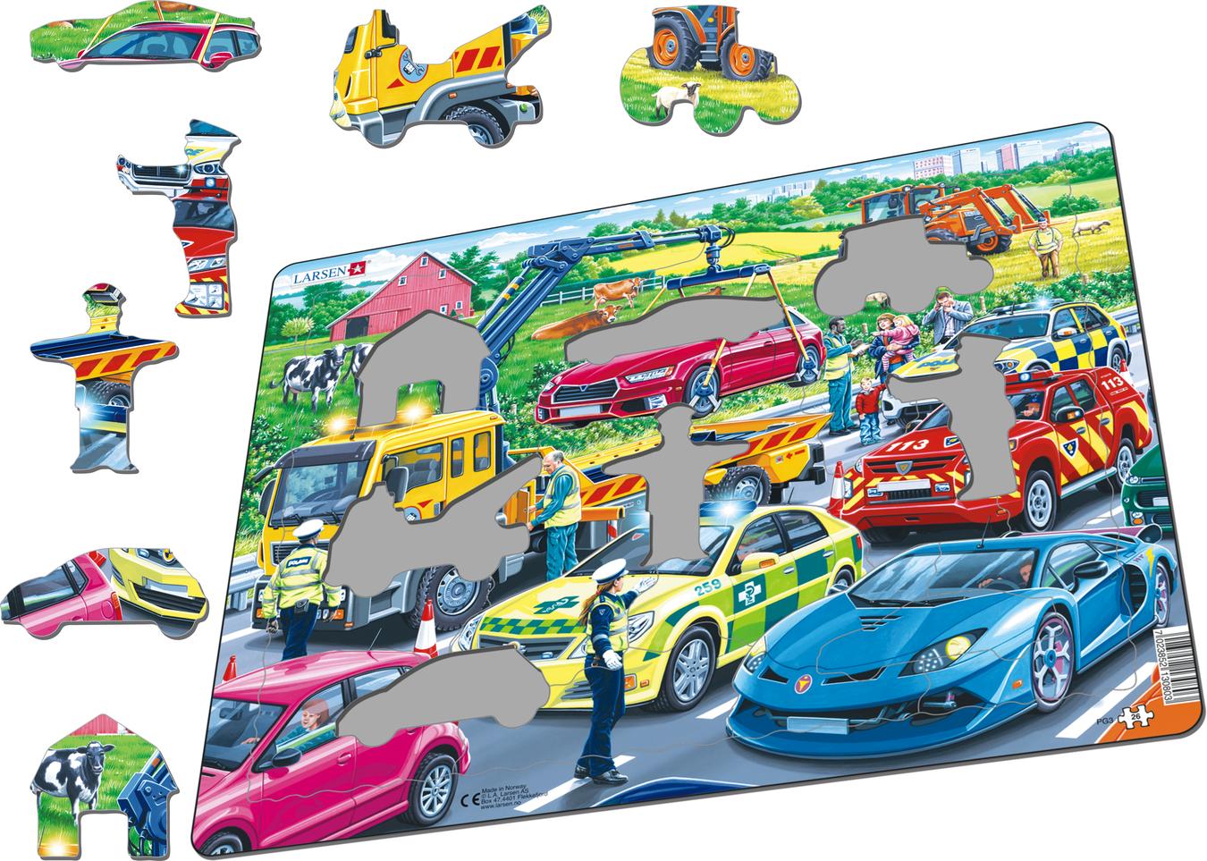 PG3 - Rescue Vehicles on the Highway :: Motif :: Puzzles :: Larsen Puzzles