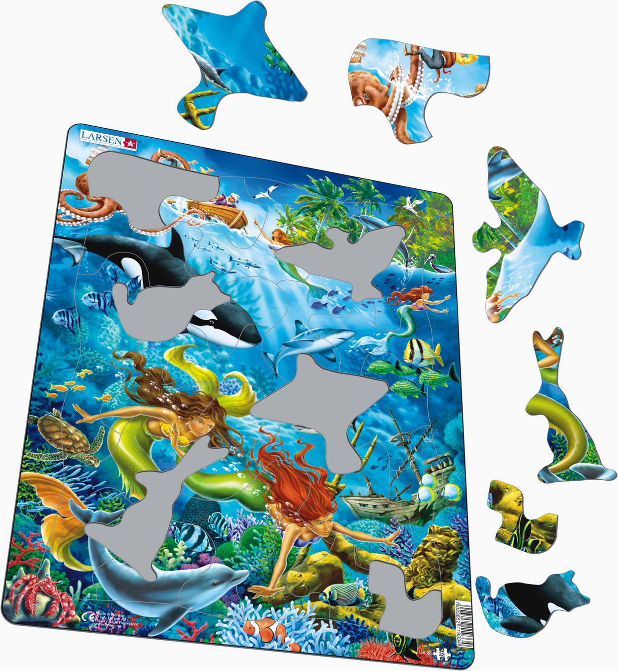 US20 - Havfruer finner en statue av kong Neptun :: Motiv :: Puslespill ...