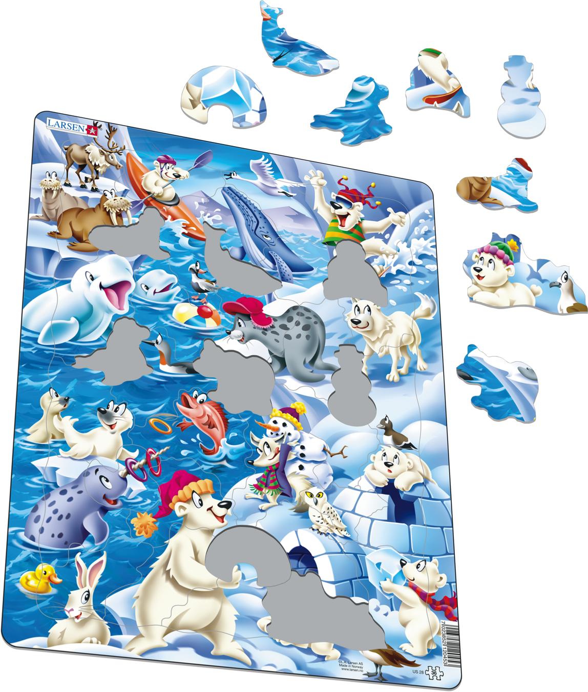 US28 - Playful Cartoon Animals in the Arctic :: Motif :: Puzzles ...