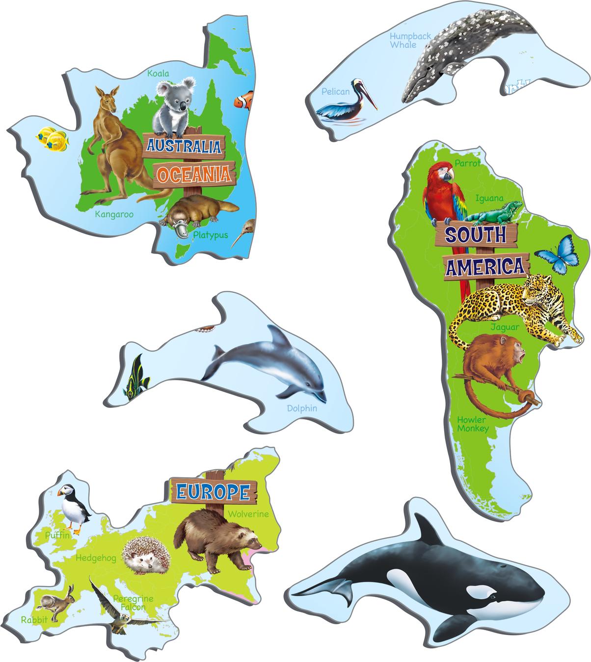 A34 - Animals of the World :: Maps of the world and regions :: Puzzles ...