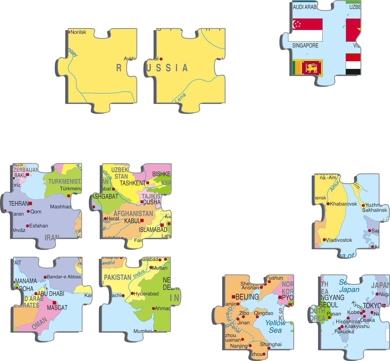 K44 - Asia Political Map :: Maps of the world and regions :: Puzzles ...