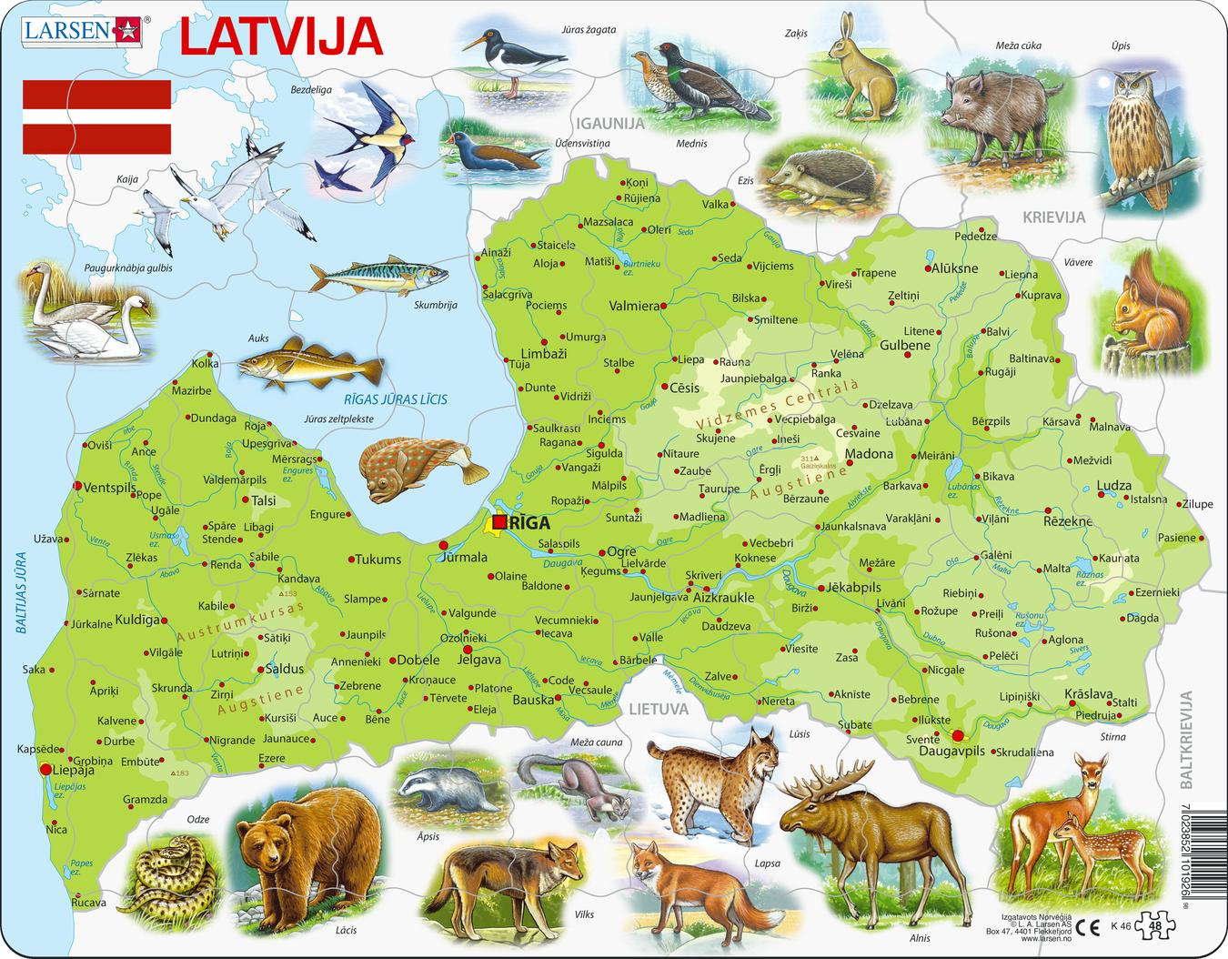 K46 - Latvia :: Maps of countries :: Puzzles :: Larsen Puzzles