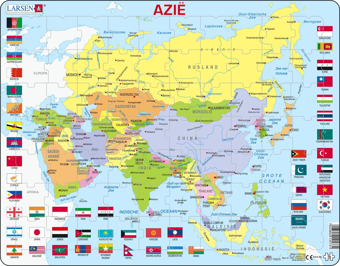 K44 - Asia Political Map :: Maps of the world and regions :: Puzzles ...