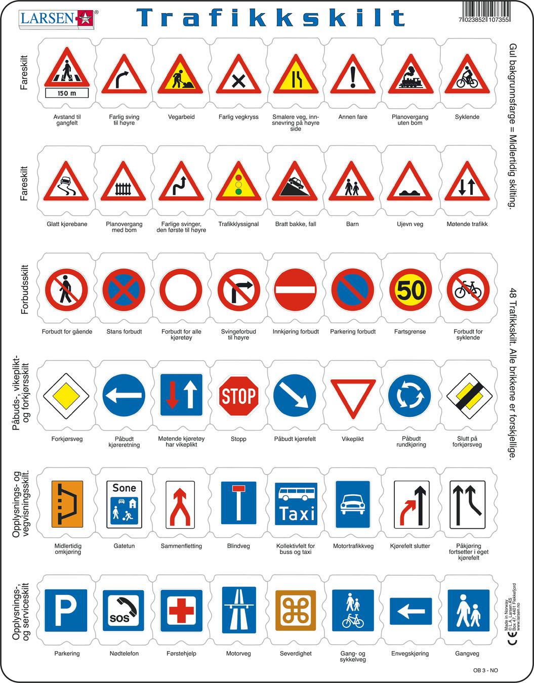 OB3 - Traffic Sign :: Science and facts :: Puzzles :: Larsen Puzzles