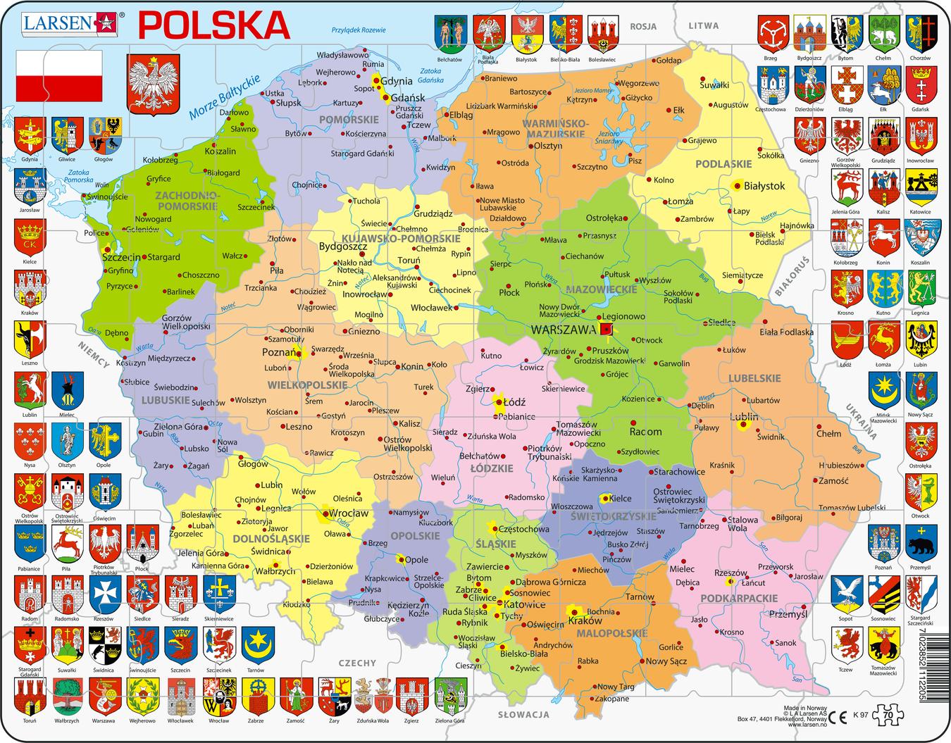 K97 - Poland Political Map :: Maps of countries :: Puzzles :: Larsen ...