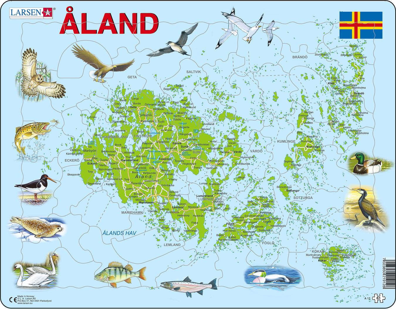A12 - Åland Islands Physical with Animals :: Other maps :: Puzzles ...