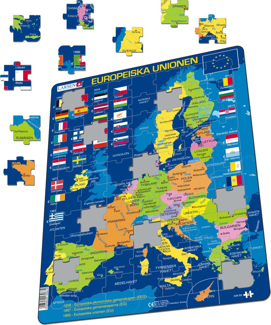 A39 - Den europeiske union (EU) :: Kart over verden og regioner ...