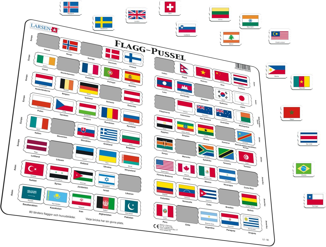 L2 - Flagg-Pussel :: Vitenskap og fakta :: Puslespill :: Larsen puslespill