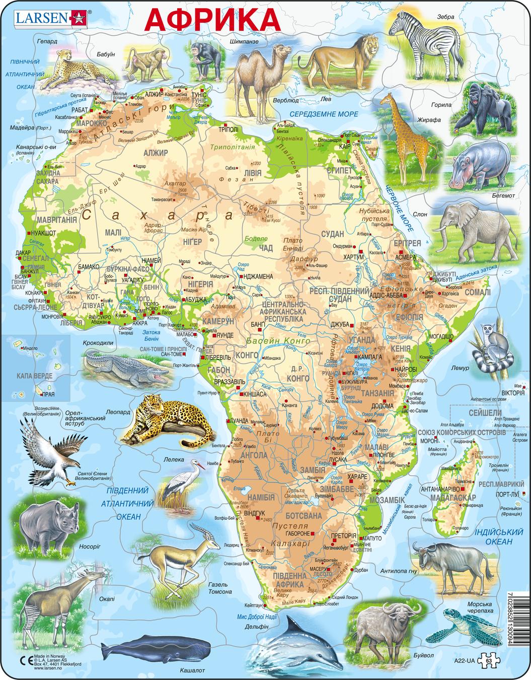 A22 - Africa Topographic Map :: Maps of the world and regions ...