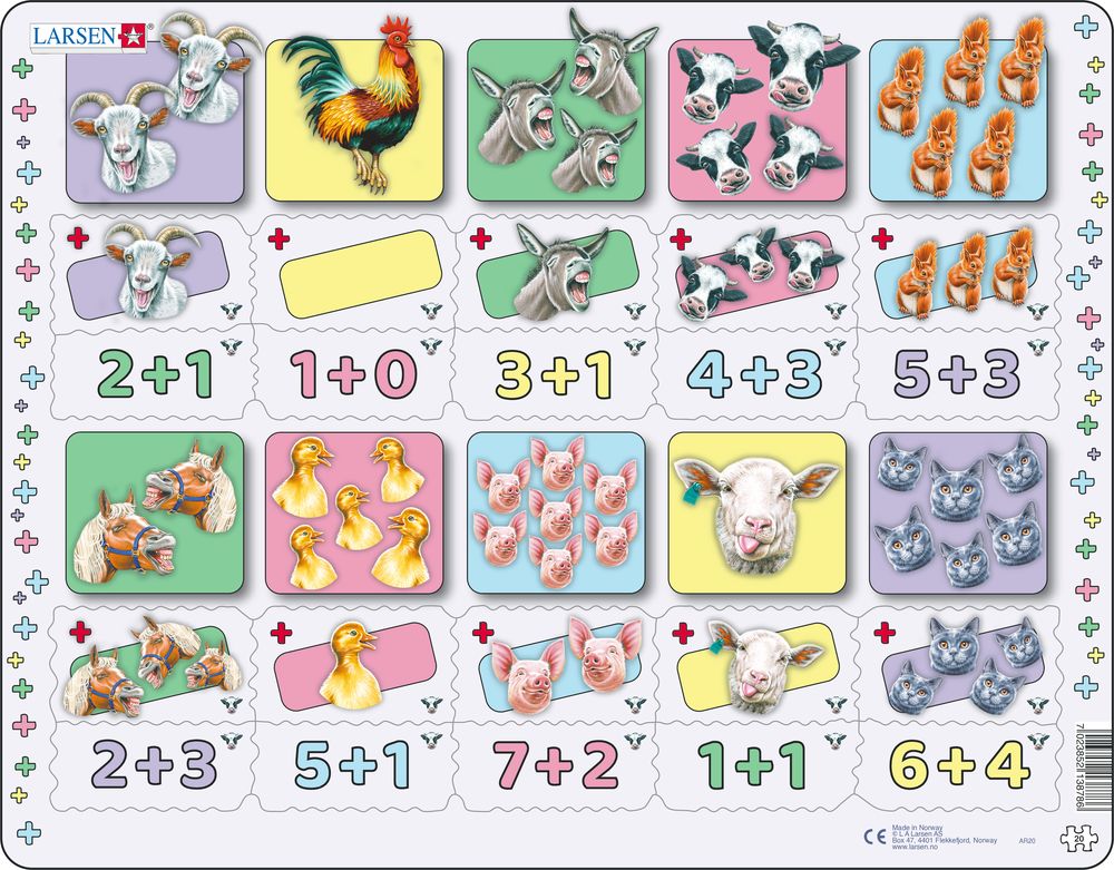 AR20 - The addition sign with numbers and quantities from 0 - 10 ...