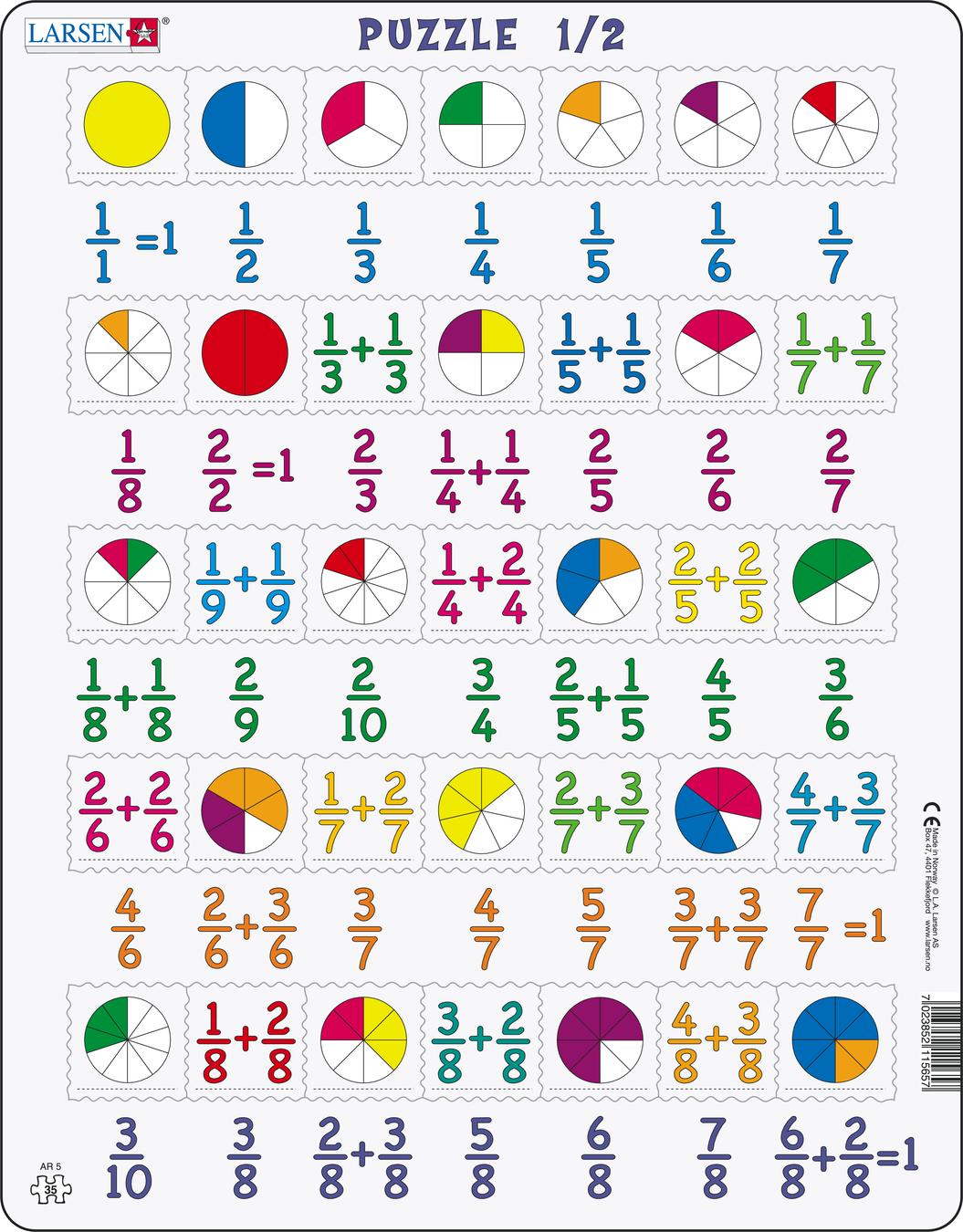 AR5 - Math Puzzle: Fractions :: Math :: Puzzles :: Larsen Puzzles