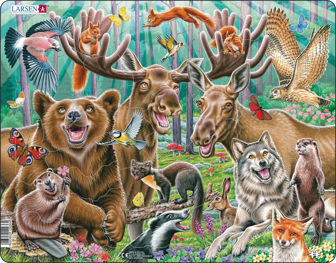 CZ2 - Happy Forest Selfie :: Animals :: Puzzles :: Larsen Puzzles