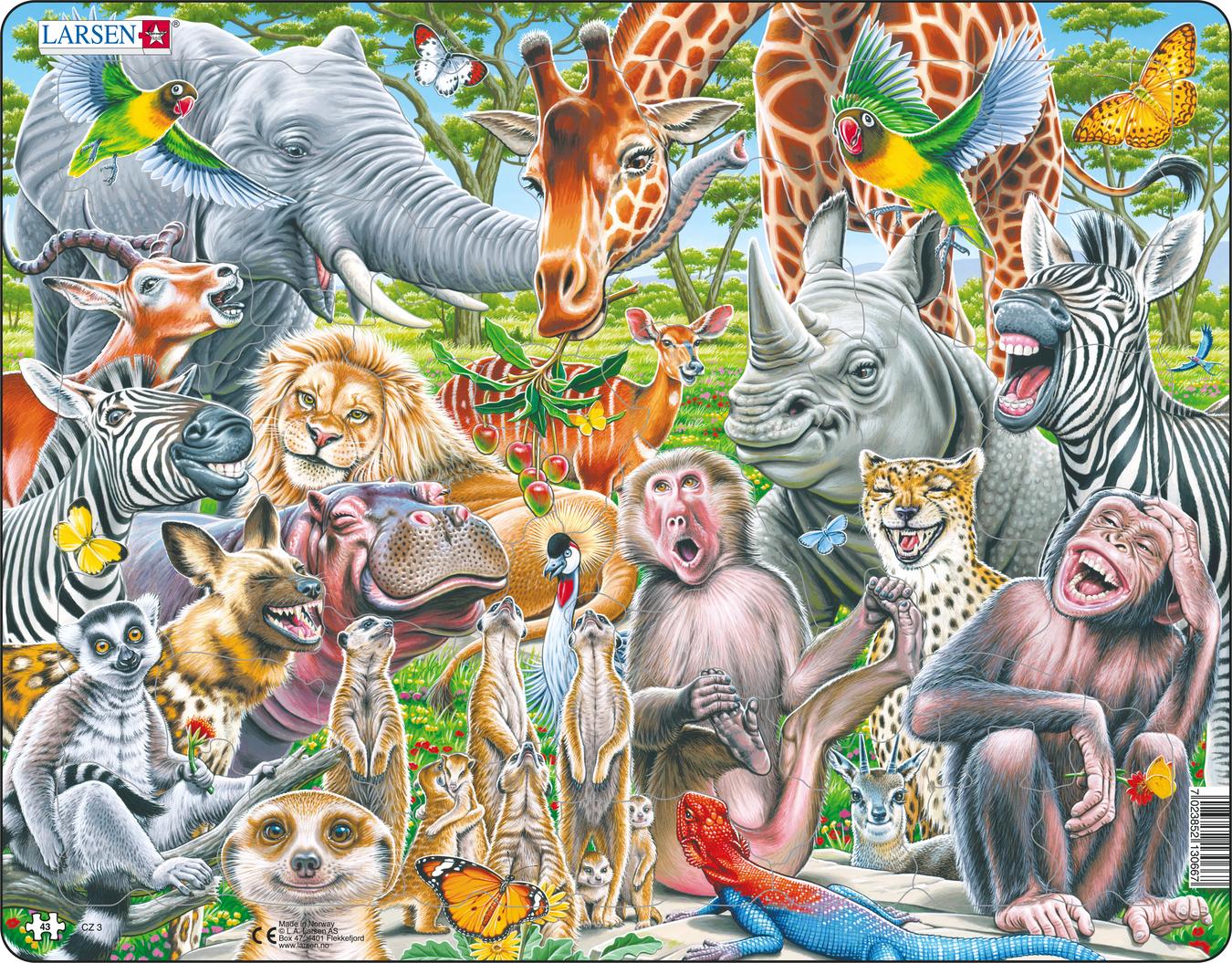 CZ3 - Selfie - Happy African animals :: Animals :: Puzzles :: Larsen ...