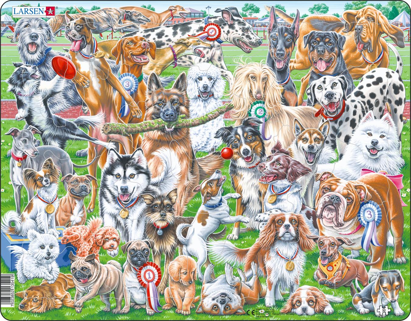CZ6 - Cute and playful dogs :: Animals :: Puzzles :: Larsen Puzzles