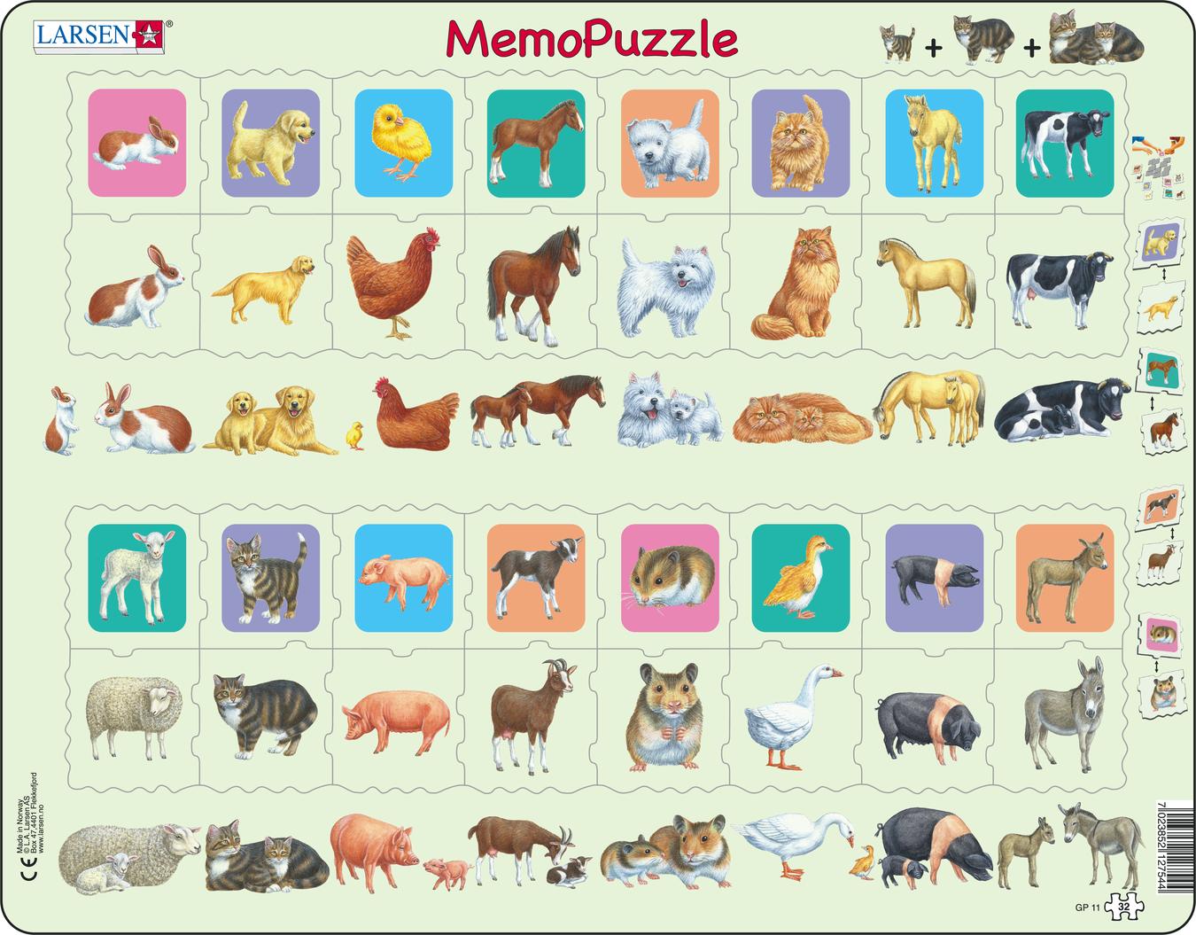 GP11 - MemoPuzzle: Mother and Baby Animal Duo :: Animals :: Puzzles ...