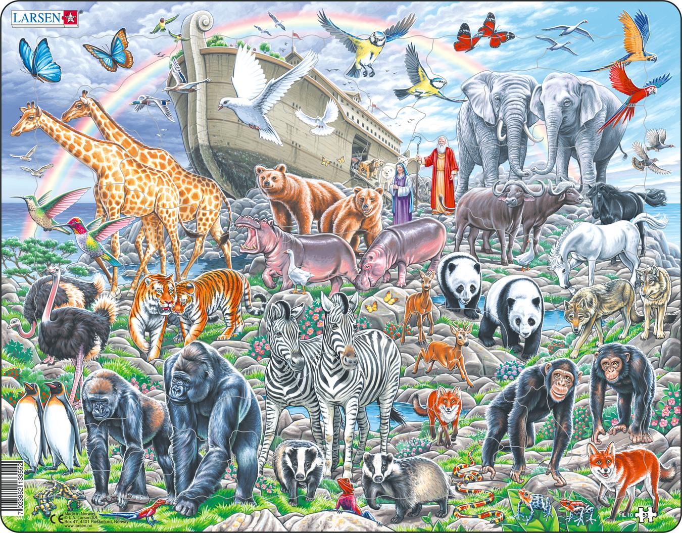 HL10 - Noah's ark with animals from all over the world on Mount Ararat ...