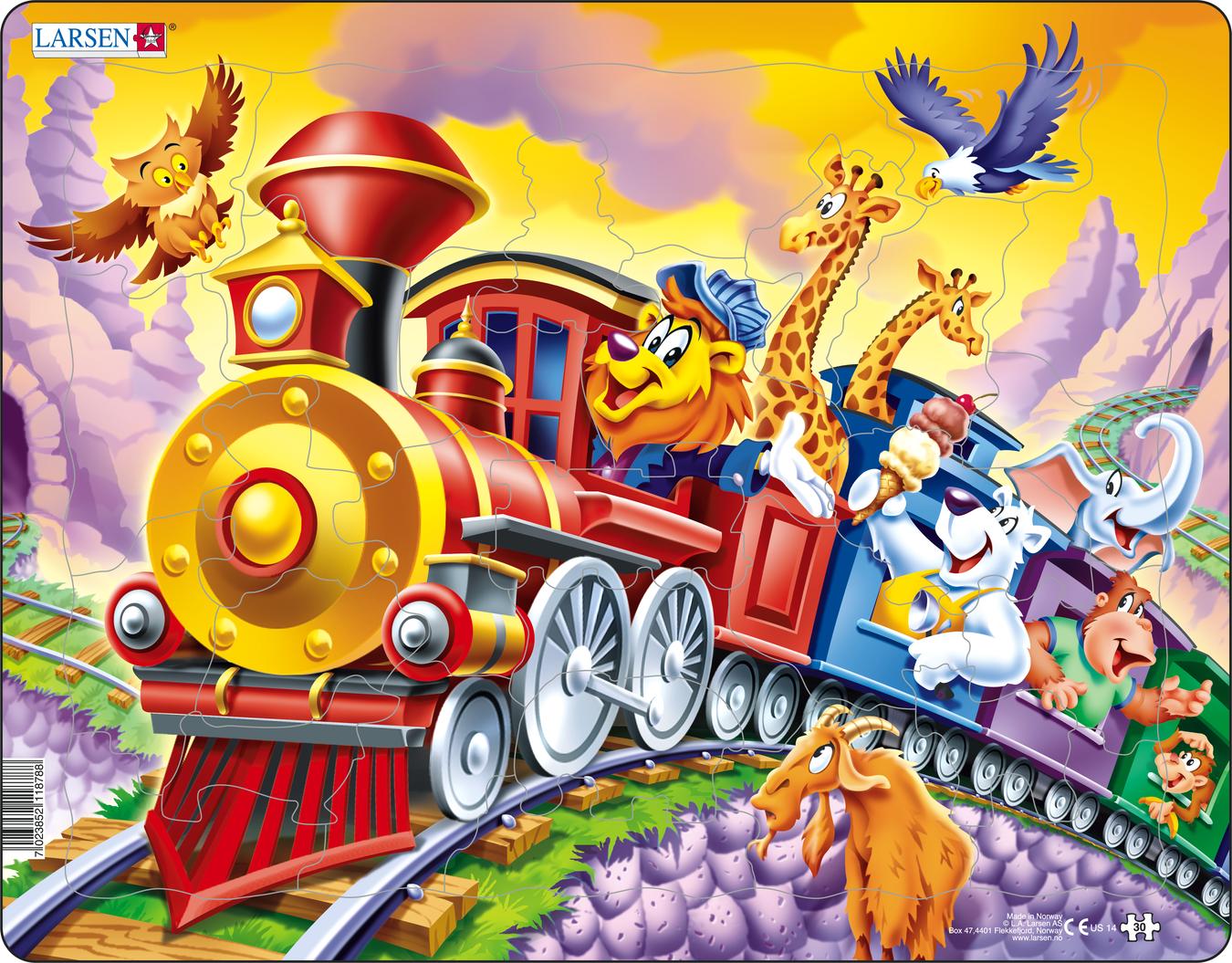 US14 - Zoo Animals on a Train Trip :: Motif :: Puzzles :: Larsen Puzzles