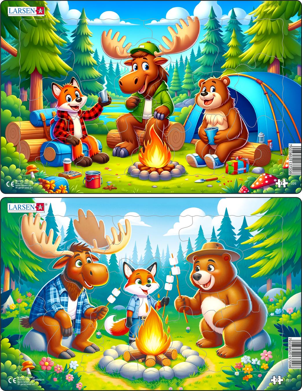 U26 - Friends at a campfire in the forest :: Animals :: Puzzles ...